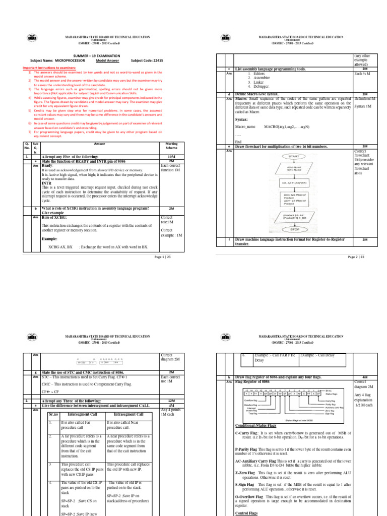 Microprocessor Exam Guide | PDF