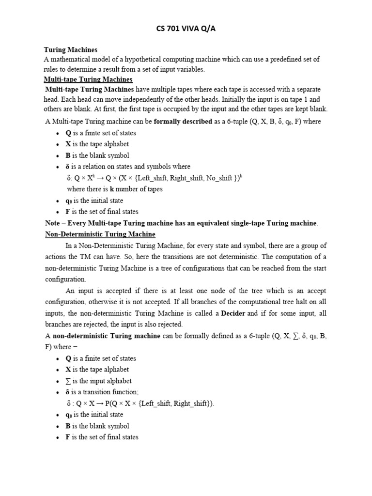 Cs 701 Viva Qa Pdf Computational Complexity Theory Time Complexity 5904