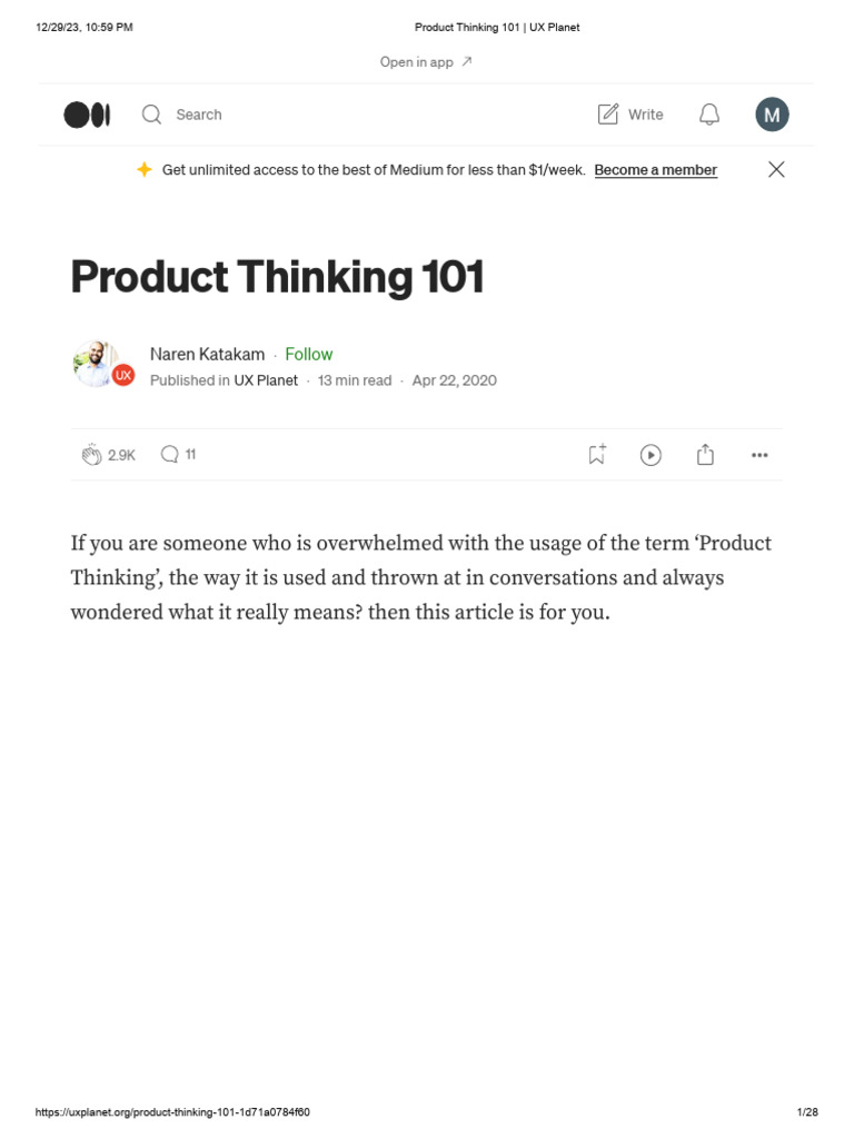 Understanding Product Thinking Basics | PDF | Thought | Hypothesis