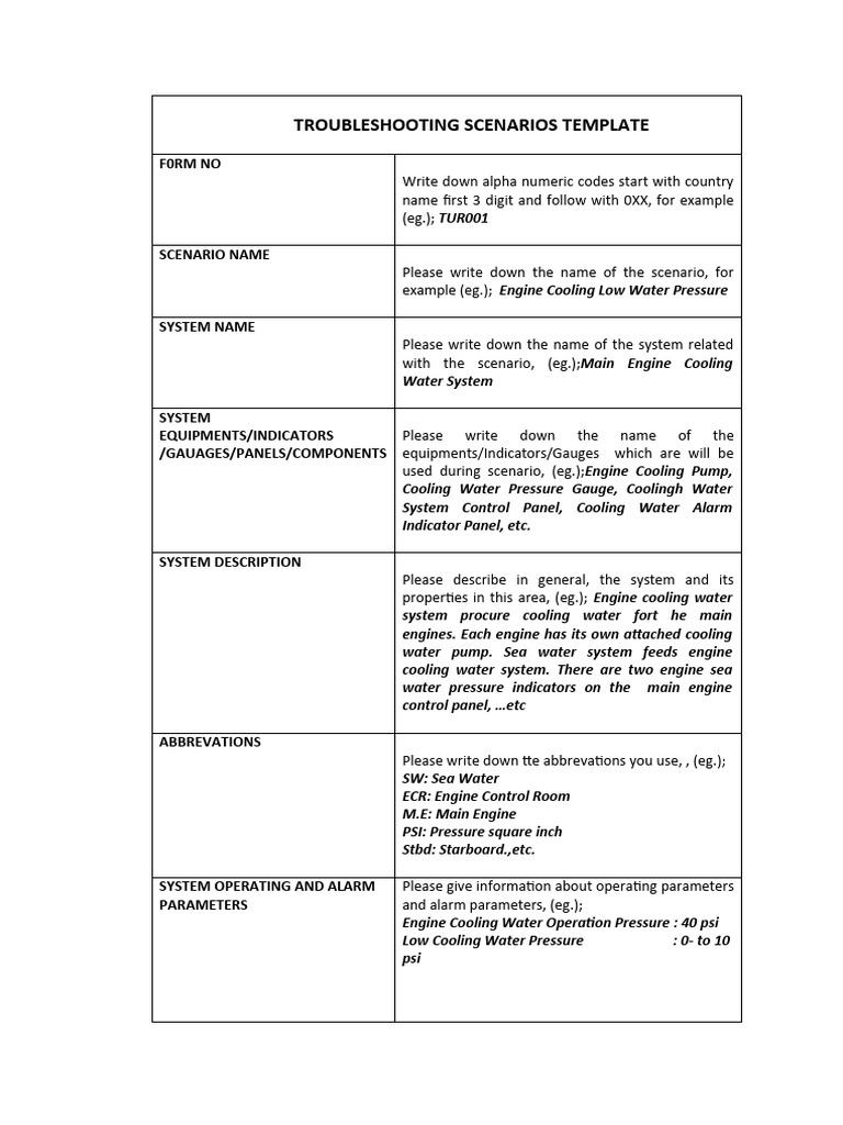 Scenarios Template - 20230907 | PDF