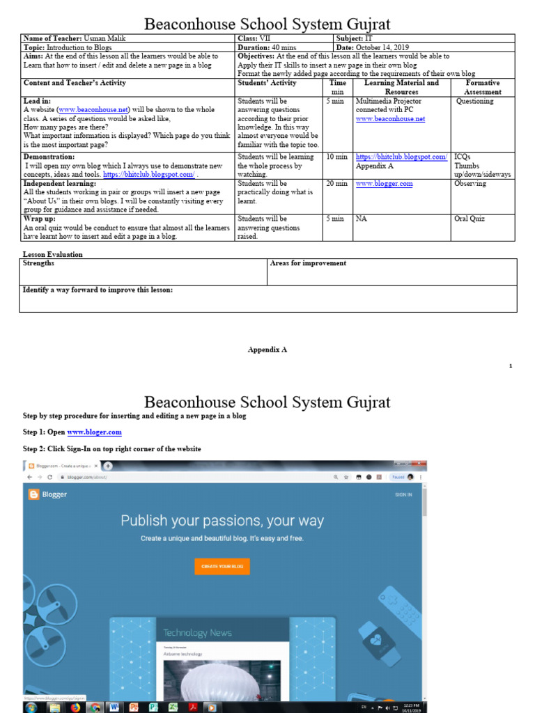 Planning For Grade VII | PDF