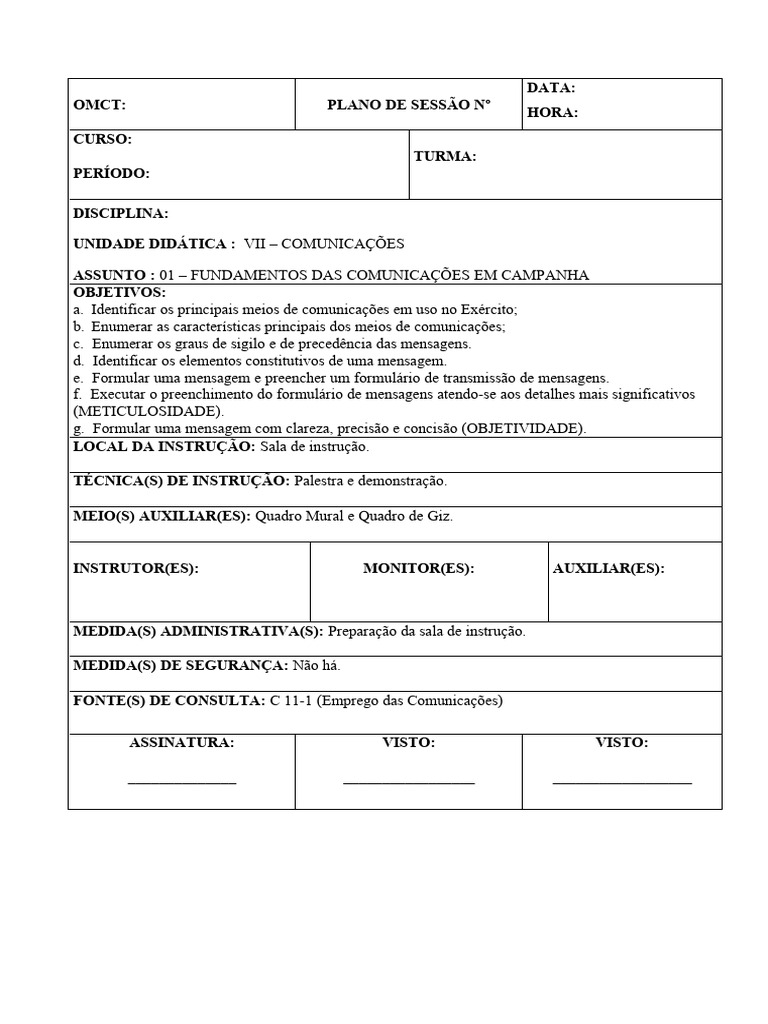 Plano de Sessao - UD VII - As 1 2 | PDF