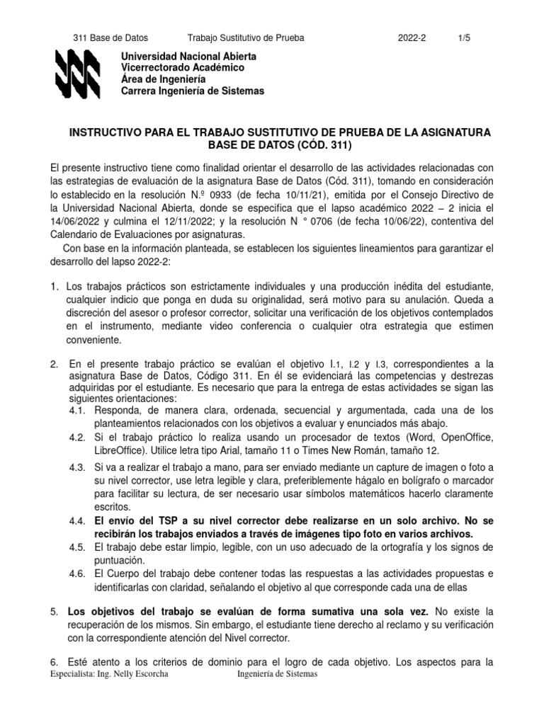 TSP 311 2022-2 | PDF | Bases de datos | Informática