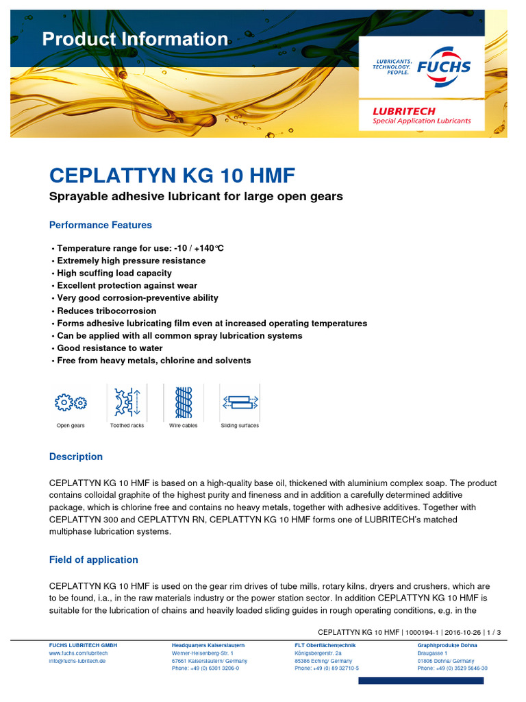 FUCHS Ceplattyn-KG-10 HMF | PDF