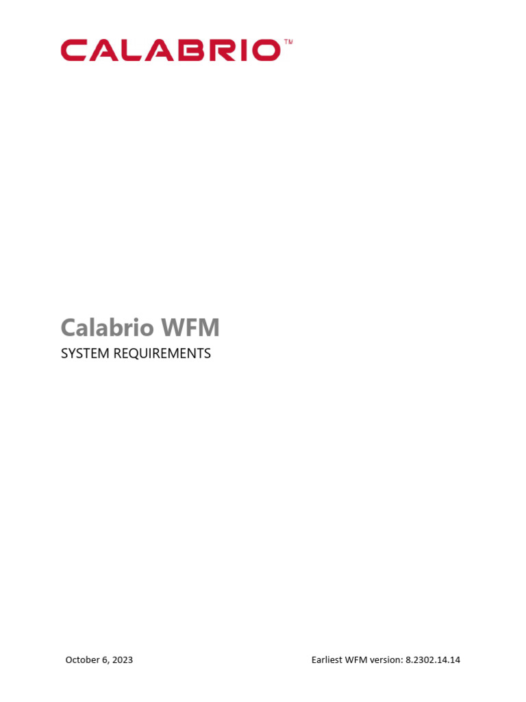 Calabrio ONE WFM System Requirements | PDF
