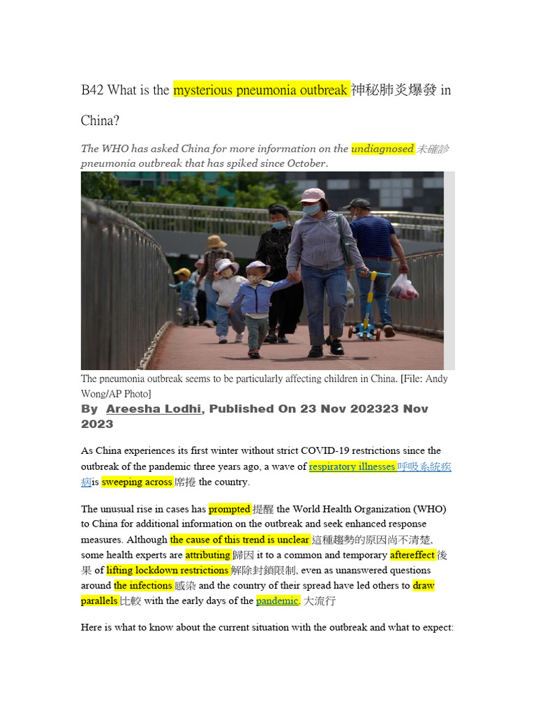Pneumonia Outbreak in China: Key Facts | PDF