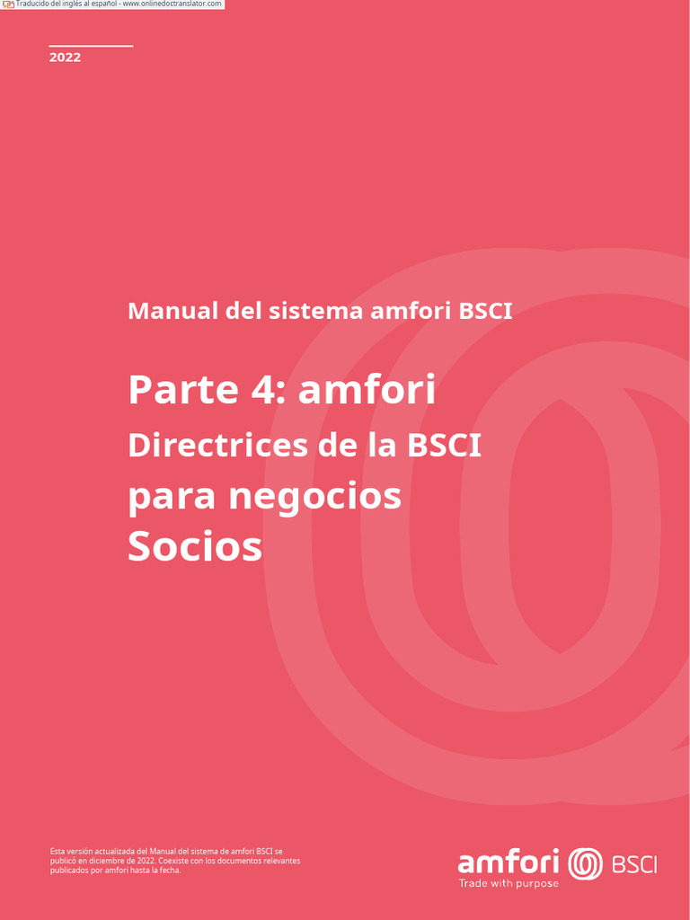 Amfori Bsci System Manual Part 4 English 1.en - Es | PDF