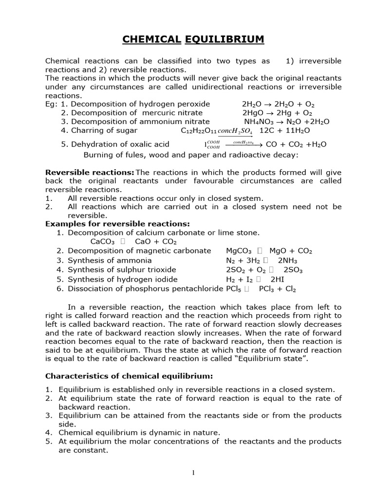 Equilibrium, Acids & Bases | PDF | Reaction Rate | Chemical Equilibrium