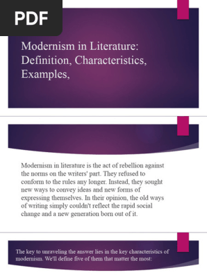 Modernism In Literature