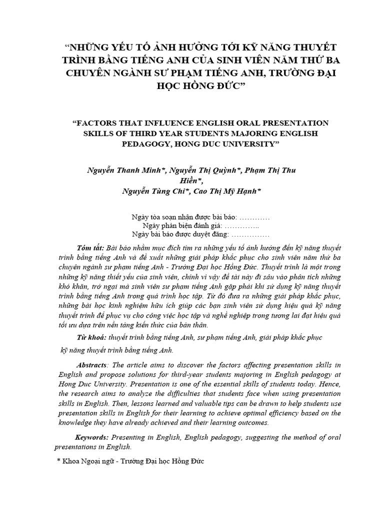 Báo - NCKH 2023-2024 K24B SPTA | PDF