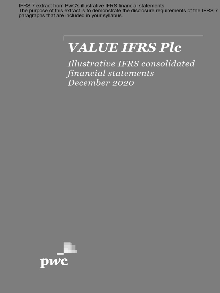 IFRS 7 Extract From PWC Illustrative IFRS Financial Statements | PDF