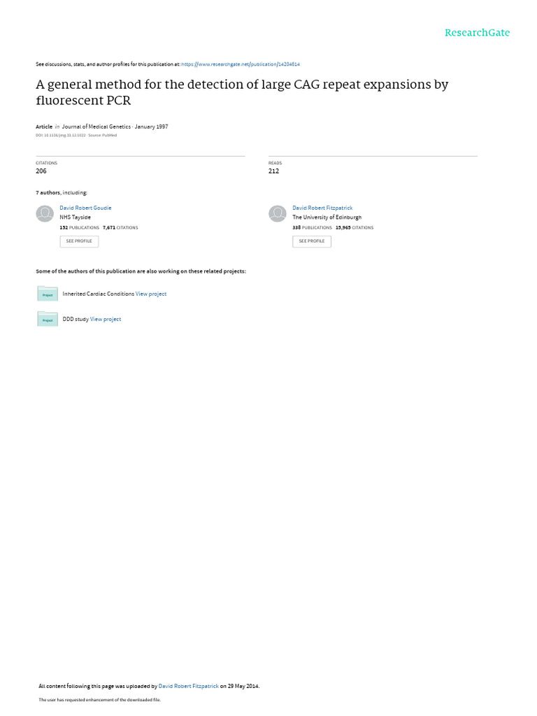 A General Method For The Detection Of Large Cag Repeat Expansions By