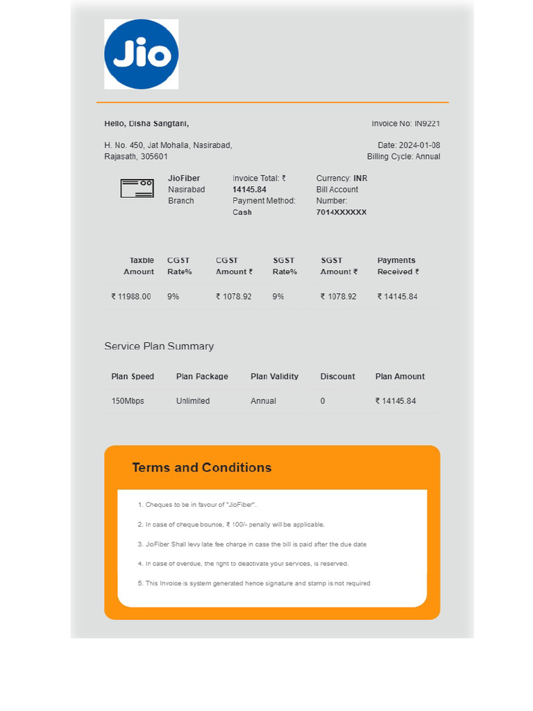 Internet Invoice | PDF