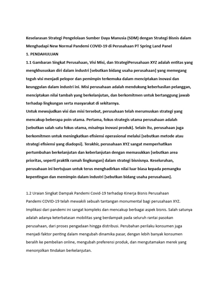 Keselarasan Strategi Pengelolaan Sumber Daya Manusia | PDF