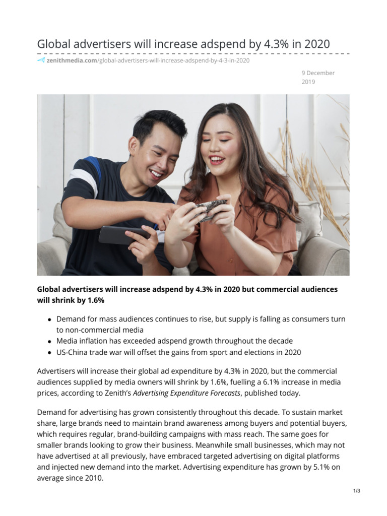 Zenith Media Adspend | PDF | Advertising | Brand