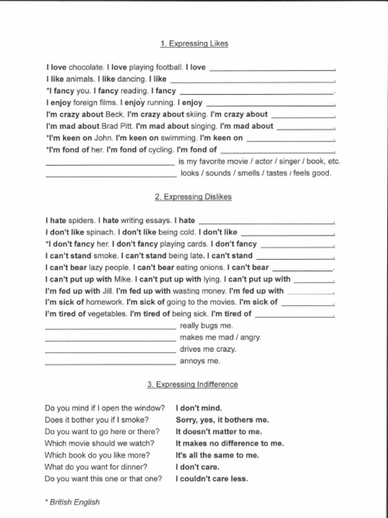 Speaking Part 1 Likes and Dislikes | PDF