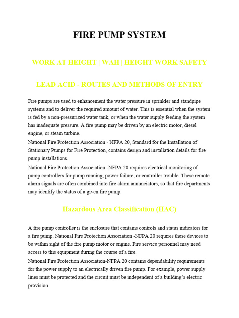 FIRE PUMP SYSTEM & rISK ASSESSMENT-22 | PDF | Home & Garden | Technology & Engineering