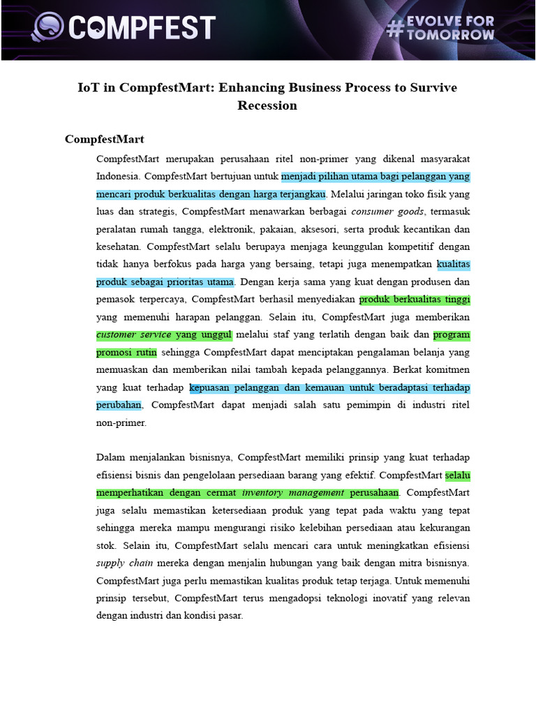 Case - Minicase Compfest 15 | PDF | Bisnis