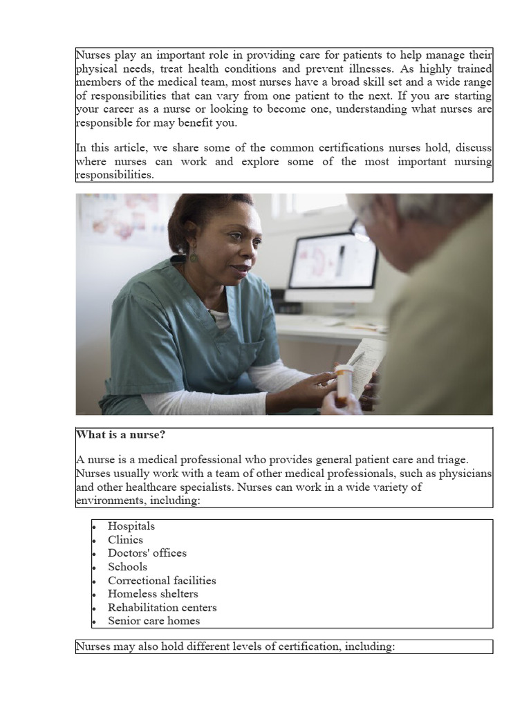 13 Important Nursing Responsibilities Pdf