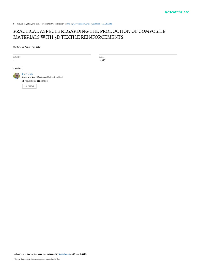 Modtech 2012 Ionesi | PDF | Textiles | Composite Material