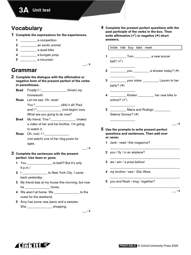 LI L3 Unit Test 3A | PDF