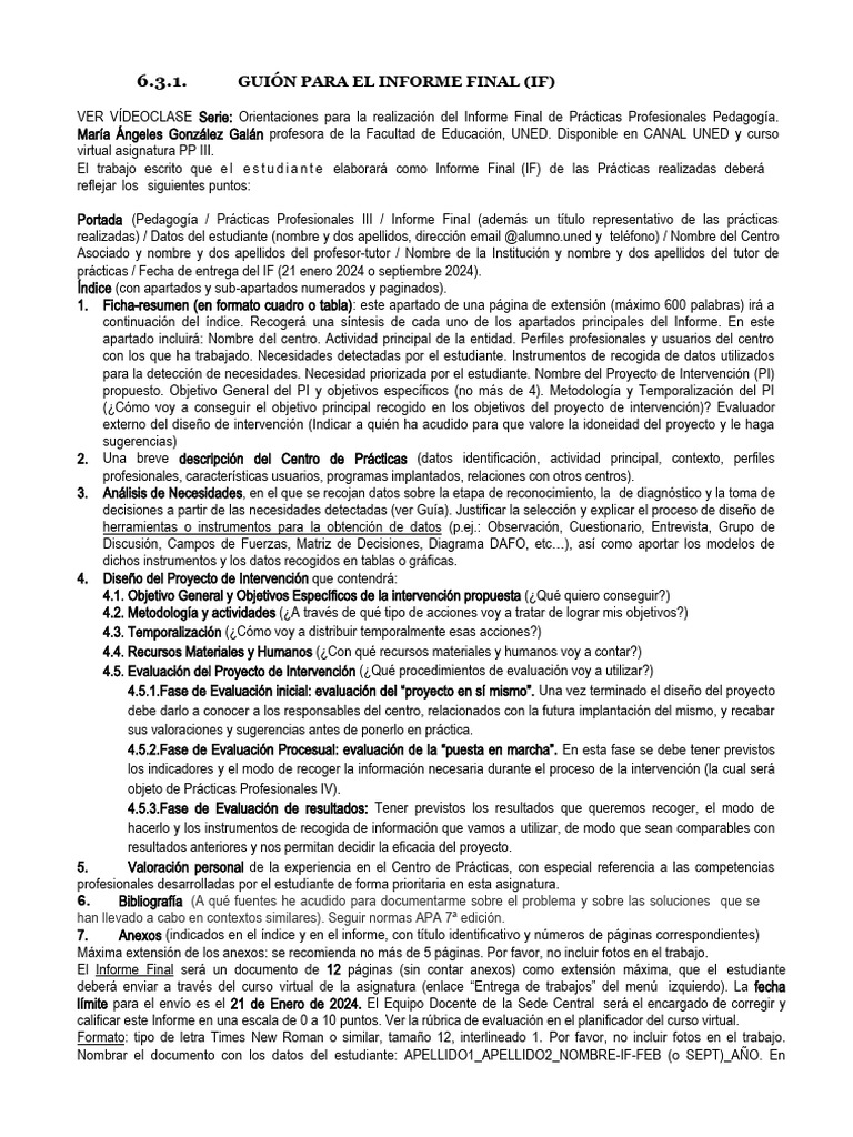 Prácticas Profesionales 3 Guión Trabajo Final | PDF