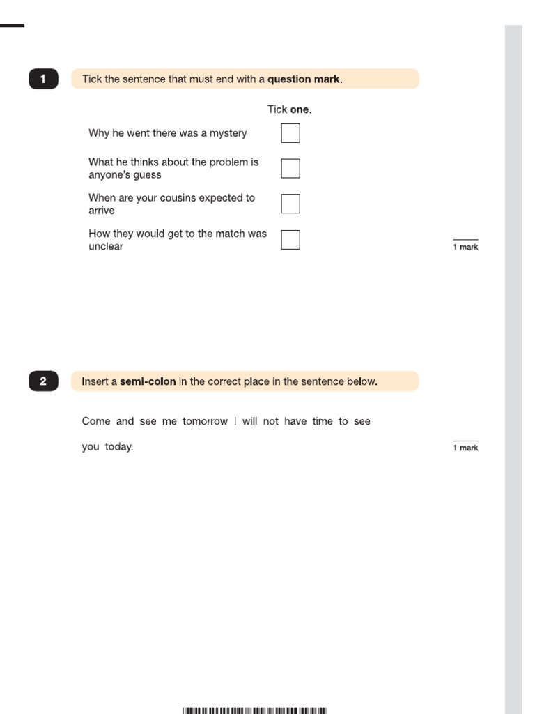 Spag Exam 40 Marks | PDF