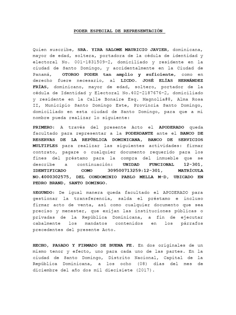 Poder Representacion | PDF