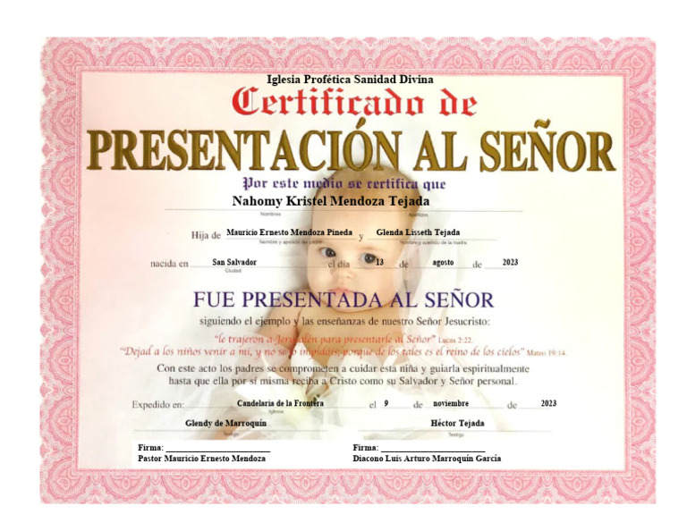 Certificado de Presentacion | PDF