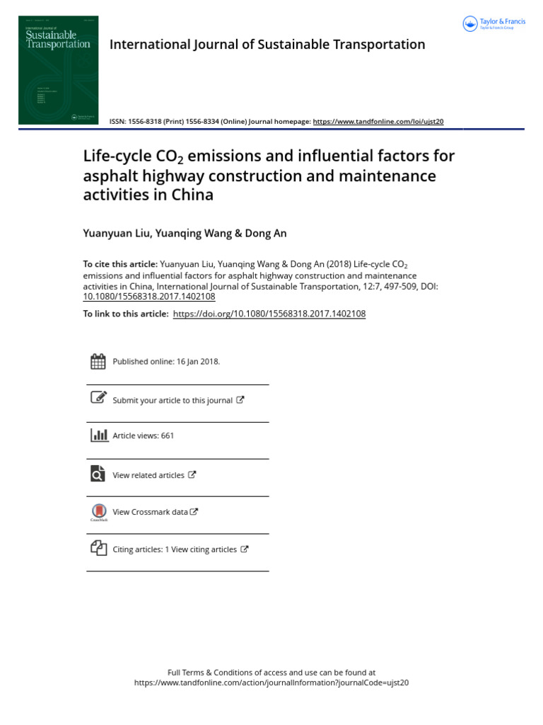 CO2 Emissions in China's Highway Construction | PDF | Life Cycle Assessment