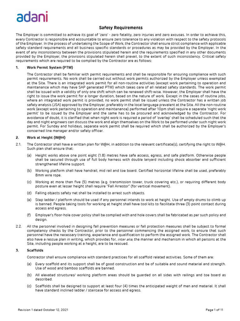 Annexure X-Safety Requirements Manual | PDF | Electrical Wiring ...