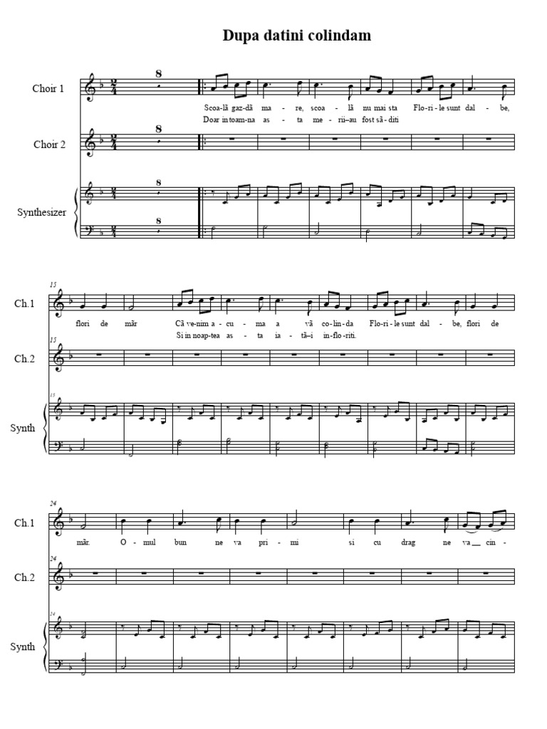 Dupa Datini Colindam | PDF