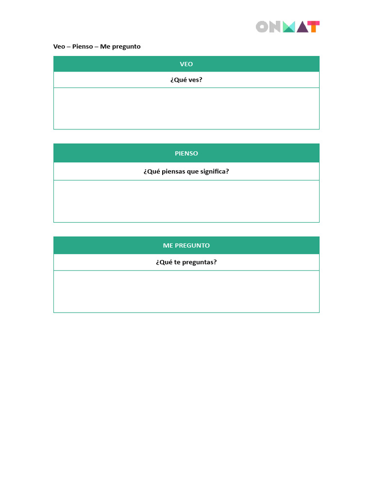 Veo - Pienso - Me Pregunto | PDF