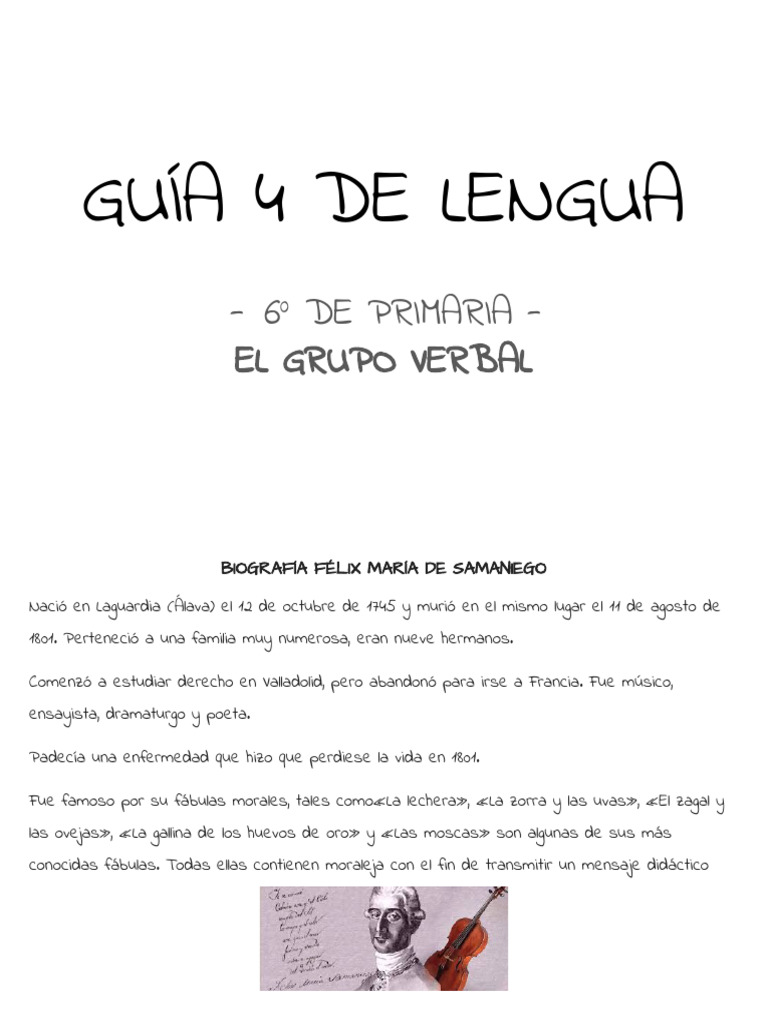 Guía de Lengua: Grupo Verbal y Antónimos | PDF | Predicado (Gramática ...
