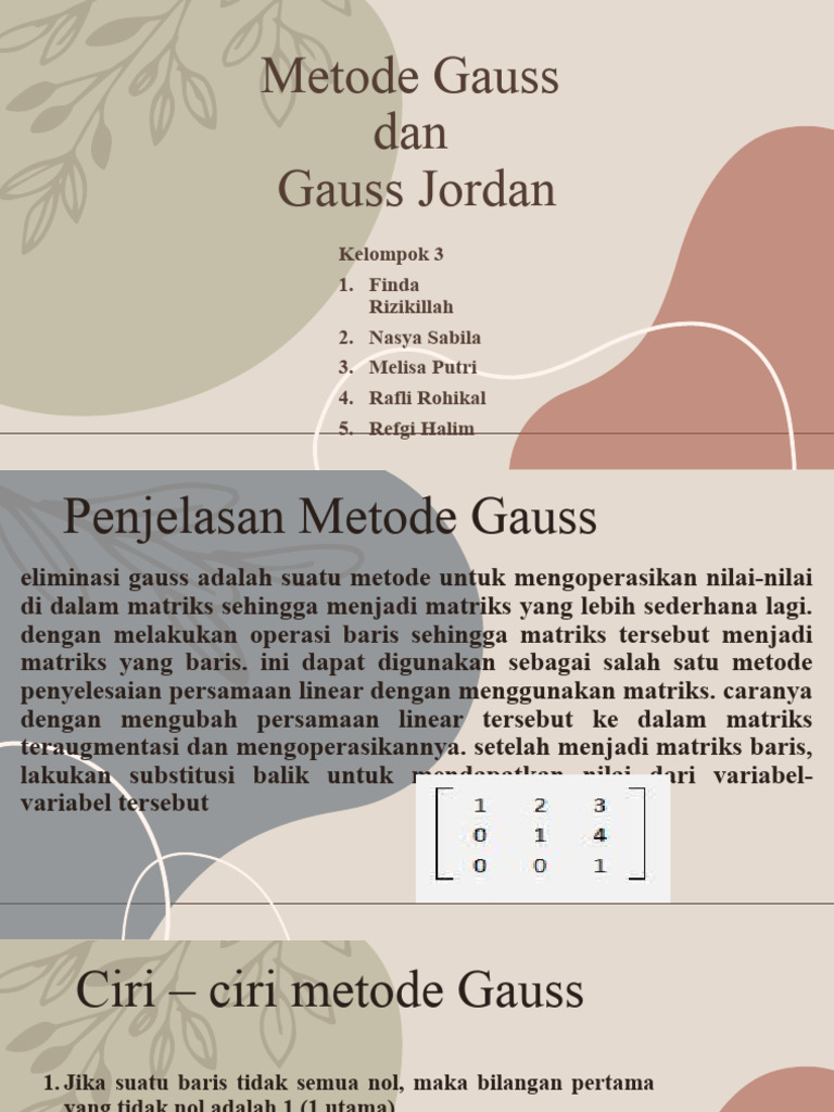 Metode Gauss Dan Gauss Jordan | PDF