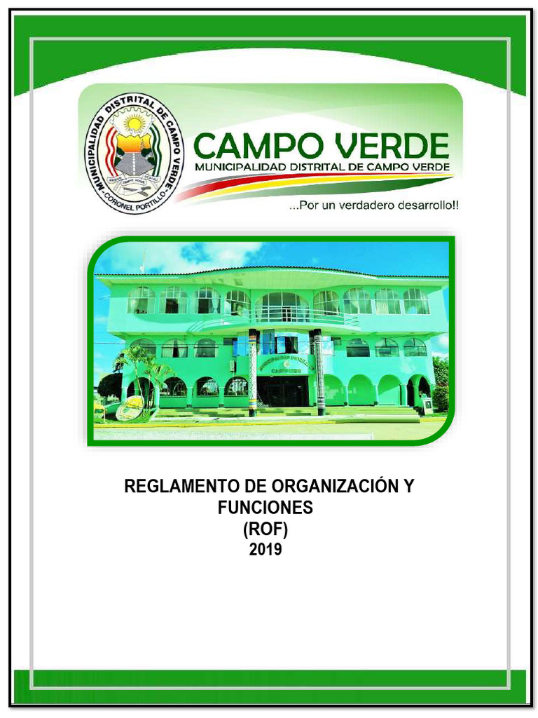 ROF 2019 Municipalidad Campo Verde | PDF | Alcalde | Gobierno local