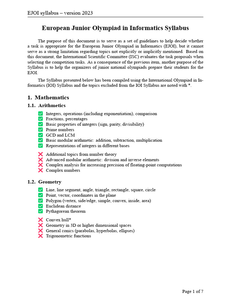 EJOI Syllabus 2023 | PDF | Teaching Methods & Materials | Technology & Engineering