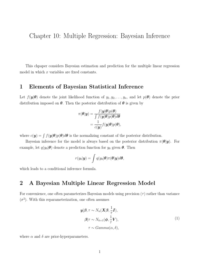 Ch 10 Pdf Bayesian Inference Regression Analysis