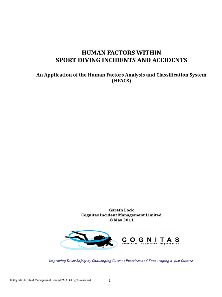 Human Factors in Sport Diving Incidents | PDF