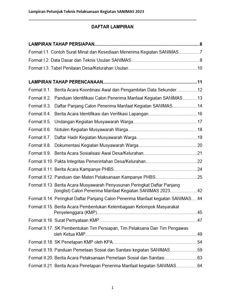 Final Lampiran Petunjuk Teknis Pelaksanaan SANIMAS - 01 | PDF | Komputer
