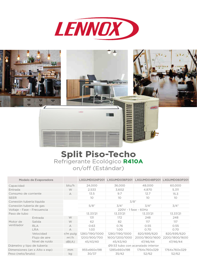 Piso-Techo-Lennox-5 Toneladas Condensadora | PDF