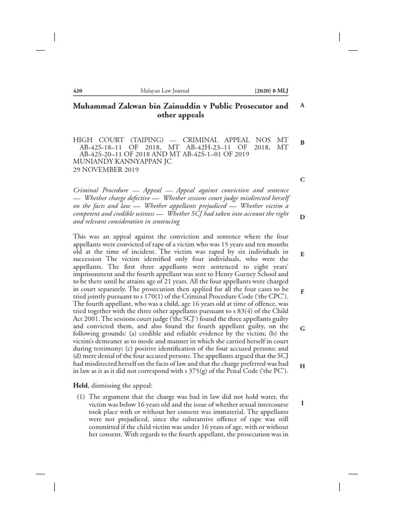 Muhammad Zakwan Bin Zainuddin V Public Prosecutor and Other Appeals ...