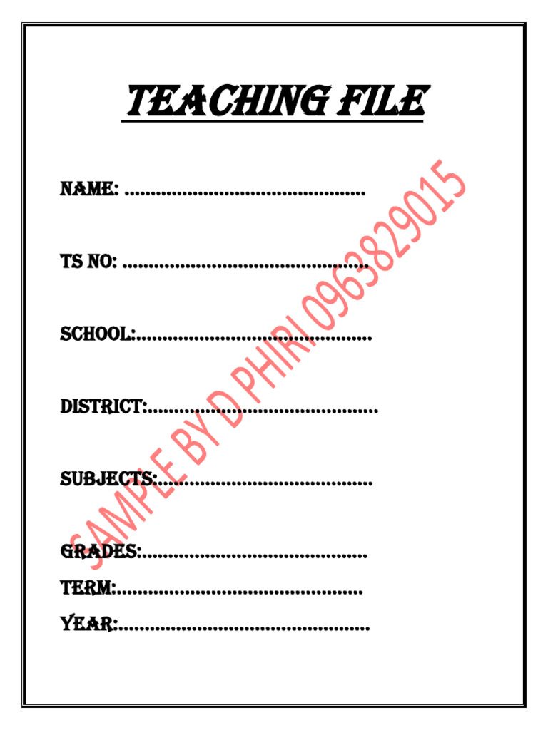 Teaching File Sample (By D PHIRI 0963829015) | PDF