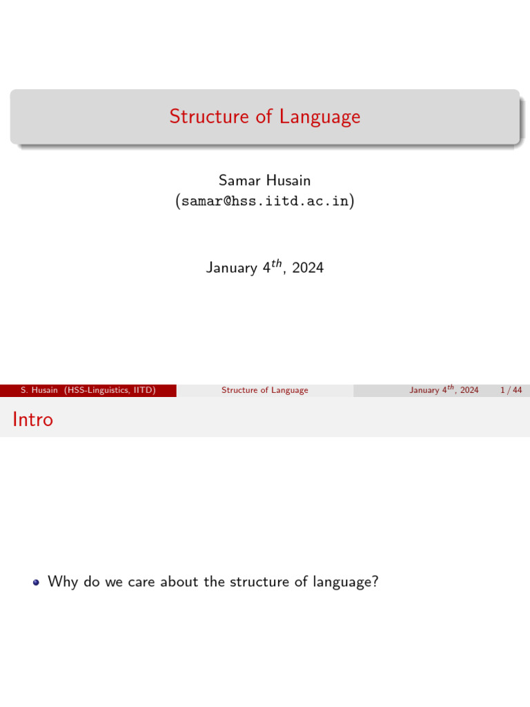 Language Structure Design | PDF
