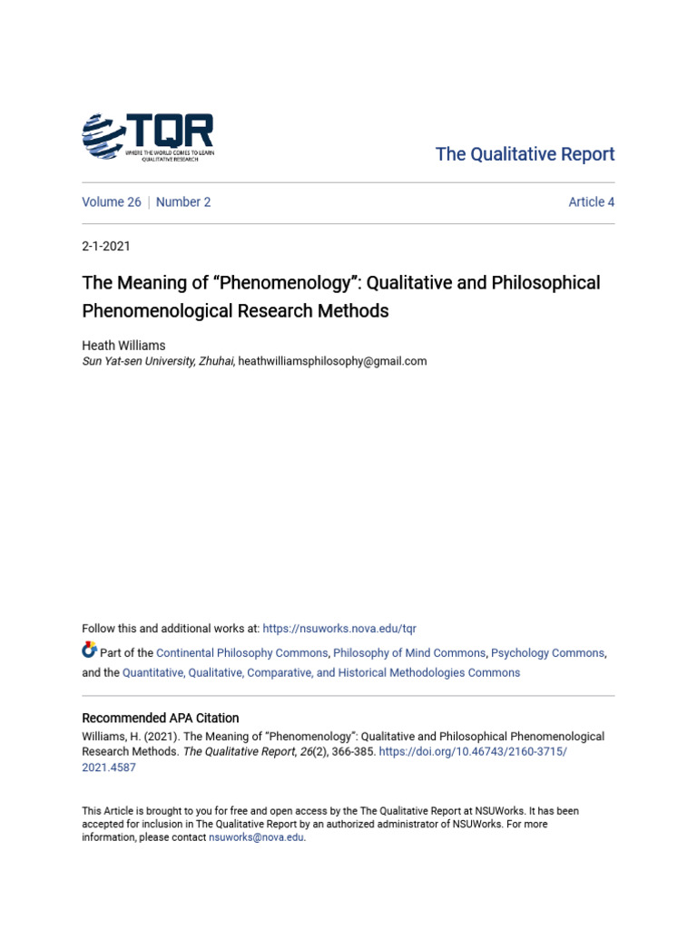 Pertemuan 12 Kel 10 Williams2021 The Meaning of - Phenomenology ...