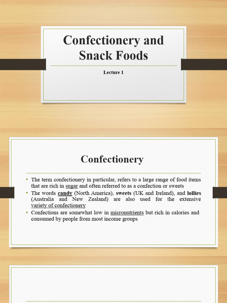 Overview of Confectionery and Snacks | PDF | Cooking, Food & Wine ...