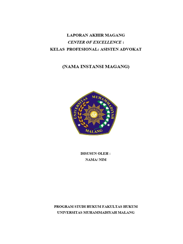 TEMPLATE LAPORAN AKHIR MAGANG COE | PDF TEMPLATE LAPORAN AKHIR MAGANG COE | PDF