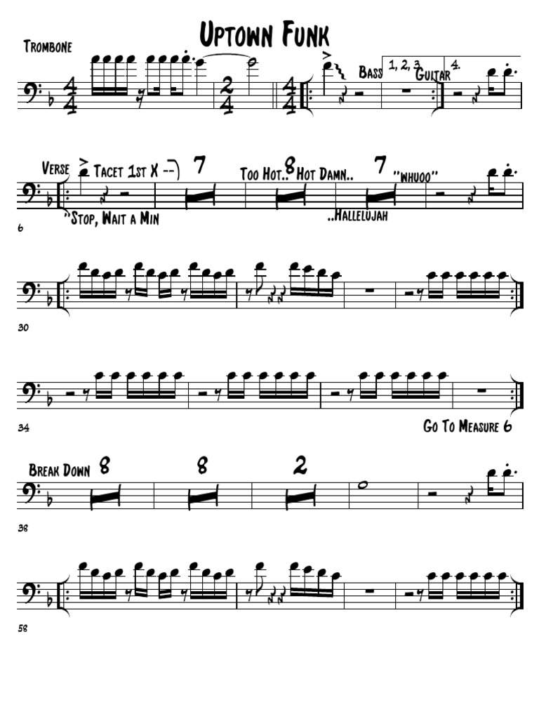 Uptown Funk Trombone | PDF