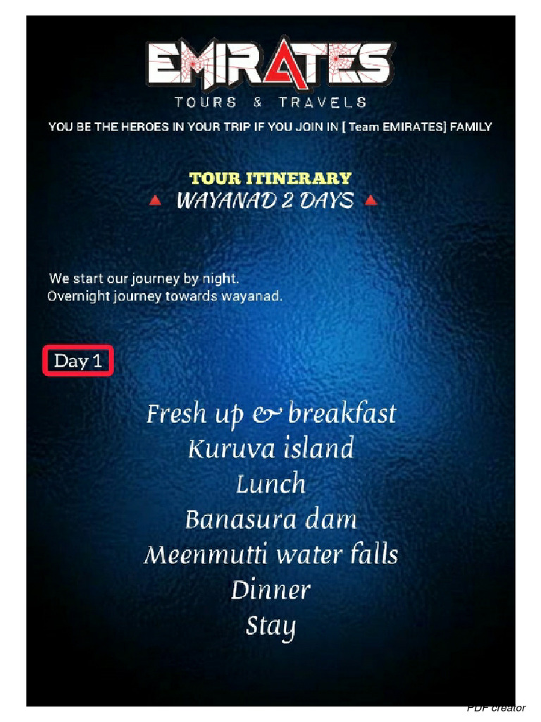 Wayanad 2 Days | PDF | Computers