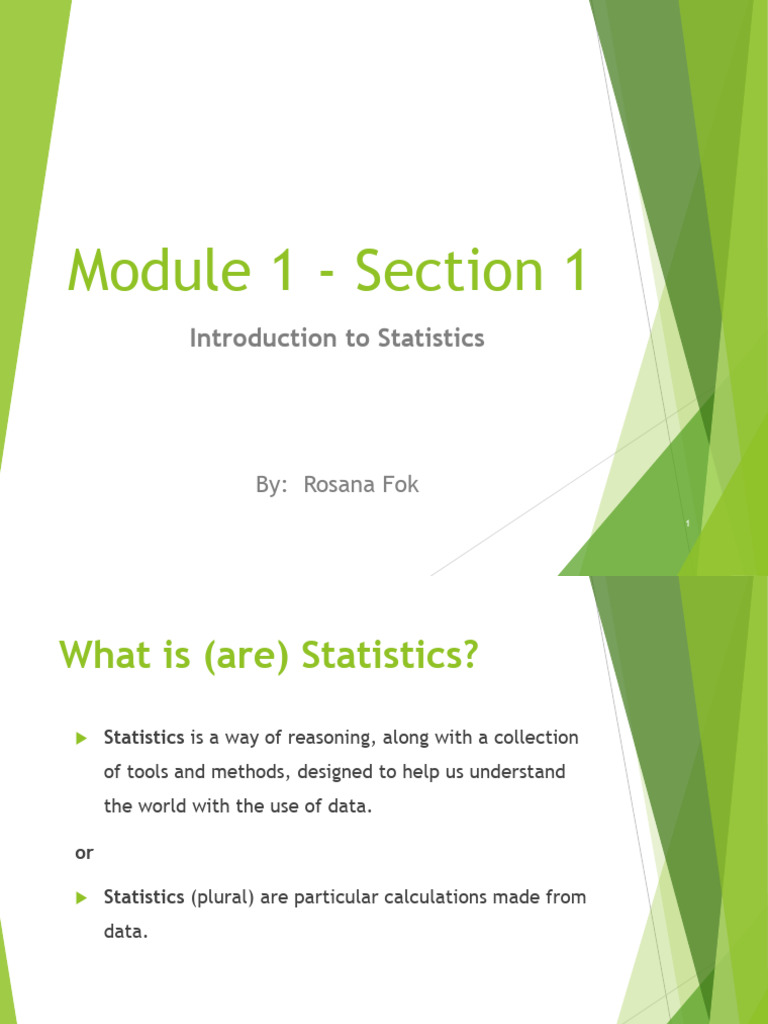 Module 1-1 - Intro To Statistics | PDF